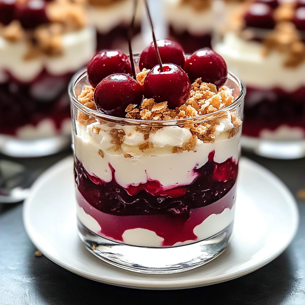 Amazing No-Bake Cheesecake Parfait with Cherry Pie Filling